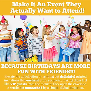 Cute & Silly Shredded Cheese Themed Birthday Party Invitations for Kids, 20 5x7 Fill In Cards with Twenty White Envelopes by AmandaCreation…