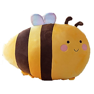 20 Inch Plush Bumblebee Stuffed Animal Bumble Bee Hugging Pillow Honey Bee Plushies Throw Pillow Bee Anime Gift for Kids and Lovers in Birthday,Valentine's Day,Christmas...