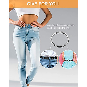 YUNDUOJIA Buckle Free Belt for Women Men, Black Elastic Waist Adjustable Stretchy Invisible Buckleless Belt for Jeans Pants Shorts