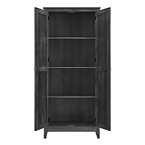 Ameriwood Home Farmington Wide Storage Cabinet, 31.5", Rustic Gray