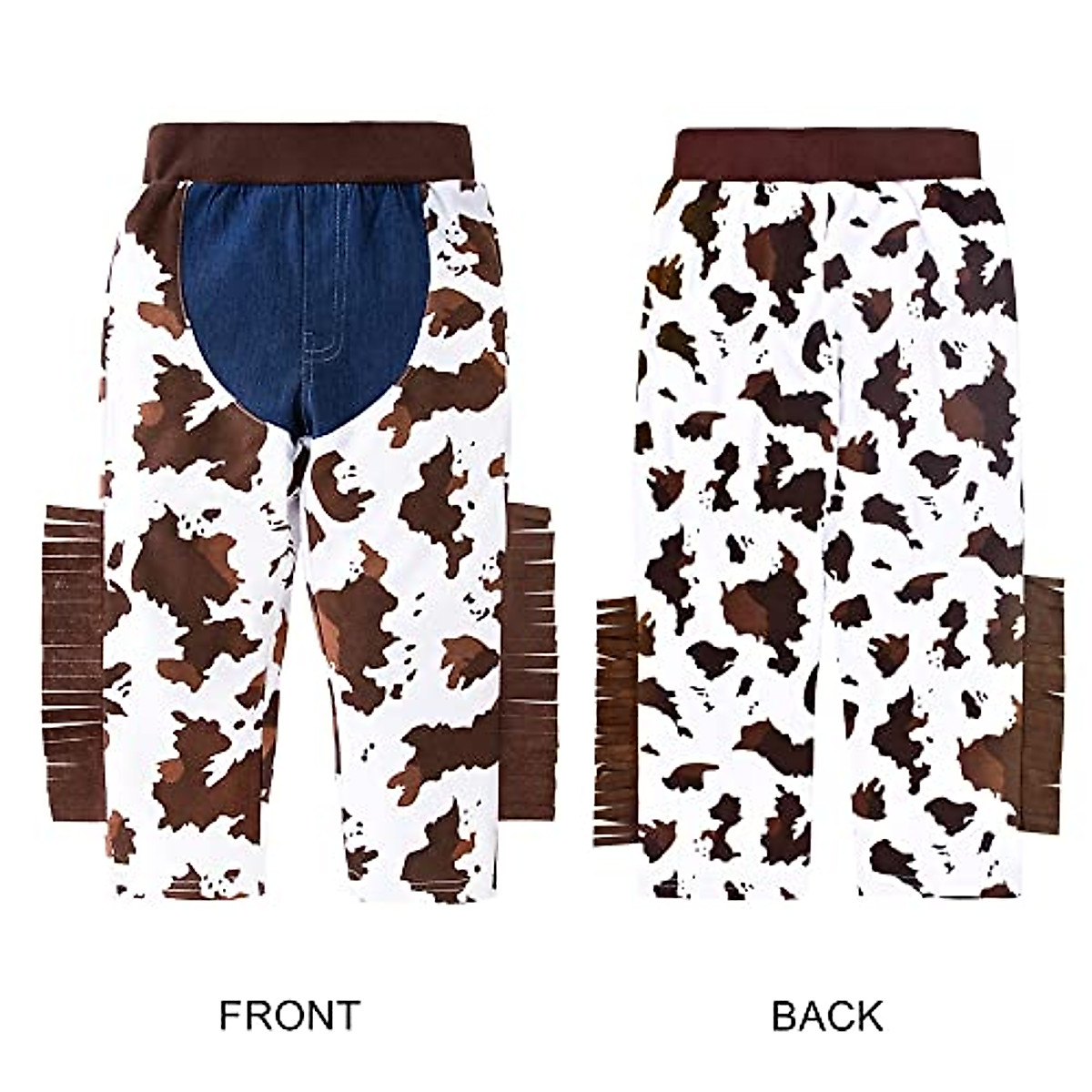 ZZIHAN Kids Cowboy Costume Chaps Vest for Boys Role Play Cowboy Cowgirl Hat Bandanas Sunglasses Dress up Accessories for Toddlers Boys Girls Birthday Party Halloween Christmas Cosplay Gift 3-5T