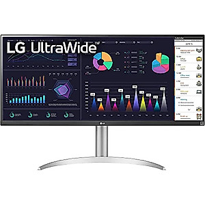 LG 34WQ650-W 34 inch 21:9 UltraWide Full HD 2560 x 1080 100Hz IPS Monitor Bundle with 2X 6FT Universal 4K HDMI 2.0 Cable, Universal Screen Cleaner and 6-Outlet Surge Adapter