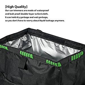 Reswish Car Trash Can,Leak-Proof Waterproof Car Trash Bin, Vehicle Multi-Use Organizer for Outdoor Traveling,Collapsible Auto Garbage Bag Large Capacity Trashcan Storage Bag for Truck, SUV