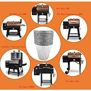 (18-Pack) 6" High Professional Liners Compatible with Pit Boss Wood Pellet Grills 67292 Foil Tray, Oklahoma Joe's 9518545P06 Grease Bucket Liner Rec Tec Bigger Grease Bucket & Smoker Liners