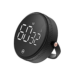 Timers, Timer for Kids, Digital Kitchen Timer Magnetic with Large LED Display, Volume Adjustable Countdown Countup Timer for Cooking, Teaching, Classroom Study, Fitness and Oven Black
