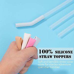 Greant 8 PCS Straw compatible with Stanley Adventure Quencher 40oz, 12 inch Straw compatible with Stanley 40oz Tumbler With Handle, Come With 4 PCS Straw Covers compatible with Stanley