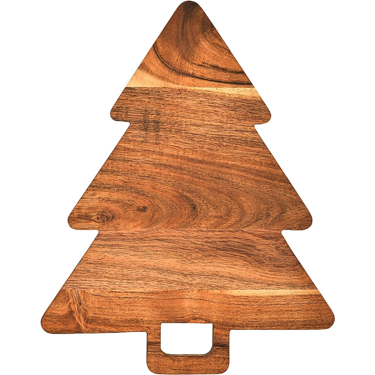 Christmas Tree Shaped Wood Cutting Board for kitchen, Christmas Tree Wooden Serving Tray with Handle, Christmas Decoration Charcuterie Tree Boards 14"L x 11"W