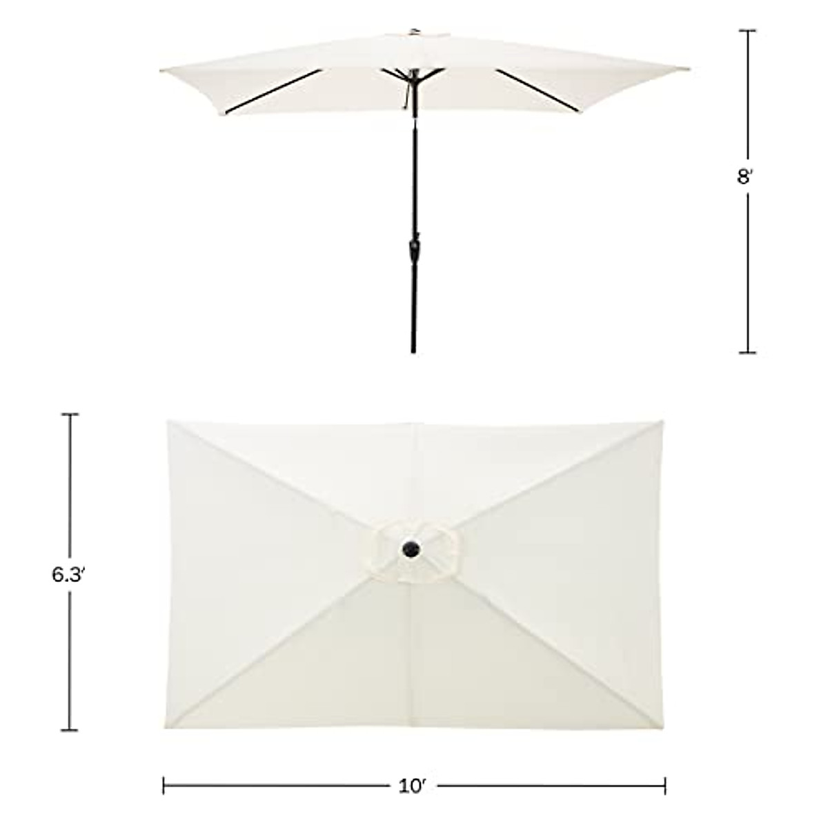 Pure Garden 50-LG1277 Rectangular Patio Umbrella, Beige