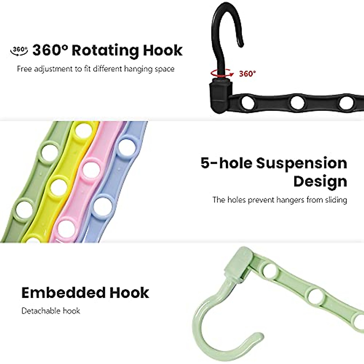 10 Pack Space Saving Hangers, Magic Closet Organization Clothes Hanger, Hanger Organizer for Closet, Closet Organizers and Storage for Room Wardrobe Heavy Clothes, Shirts ,Pants, Dresses, Coats