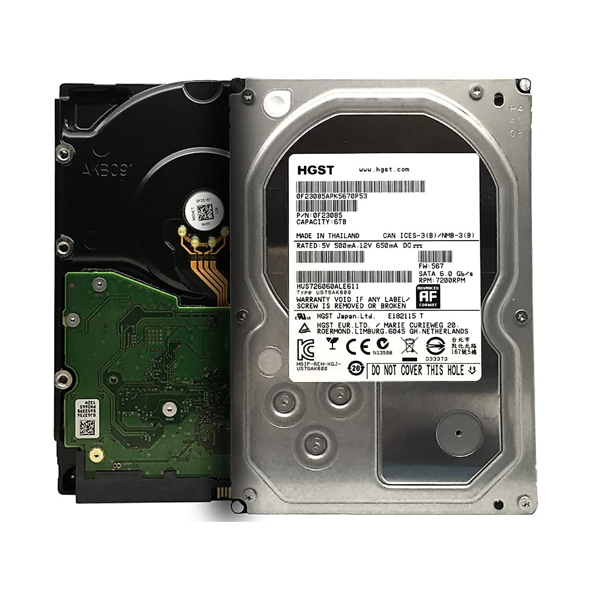 HGST Ultrastar (HUS726060ALE611) 6TB 7200RPM 128MB Cache SATA 6Gb/s 3.5-inch Enterprise Hard Drive - (for RAID, NAS, Desktop PC, Surveillance Storage) - 5 Year Warranty (Renewed)