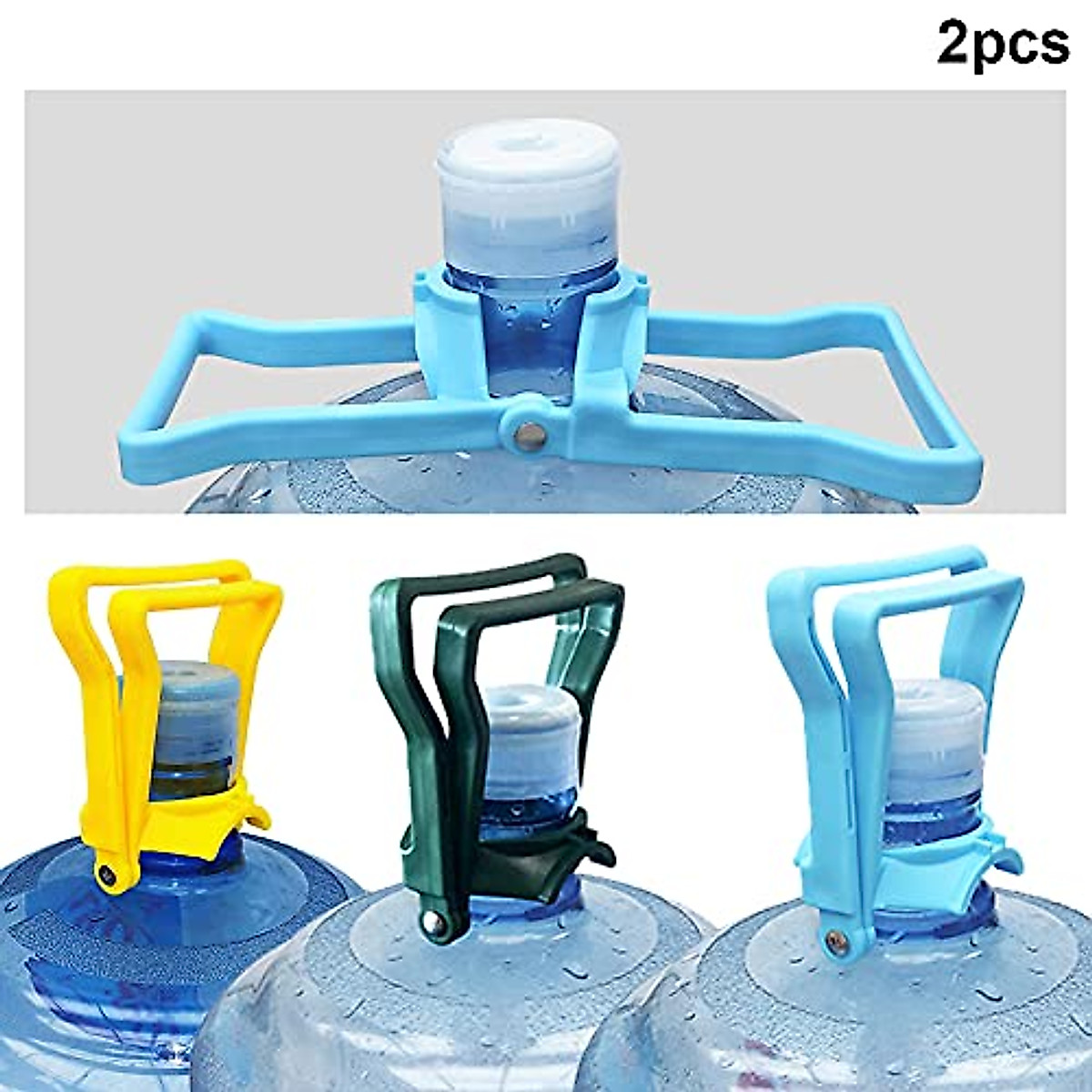 Drinking Water Bottled Handle, 5 Gallon Water Bottle Handle, Energy Saving Ergonomic Water Bottle Carrier 2pcs(Yellow)