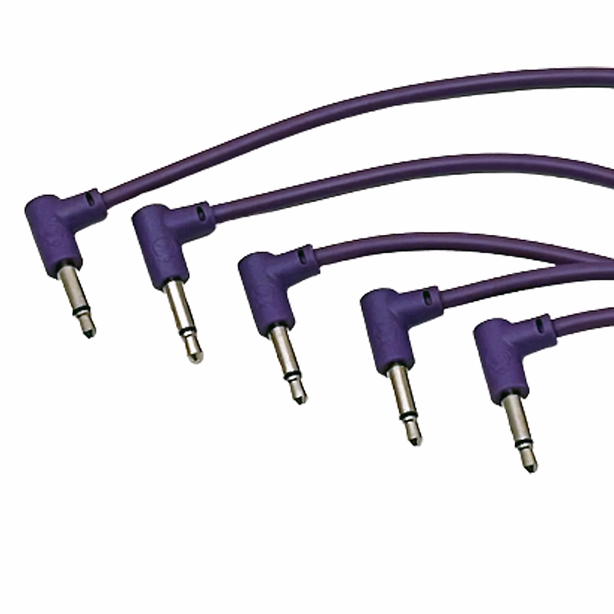 Starving Students Music Supplies Luigis Modular M-PAR Right Angled Eurorack Patch Cables - Package of 5 Purple Cables, 4" (10 cm)