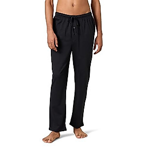 Amazon Essentials Men's Cotton Knit Pajama Pant, Black, Large