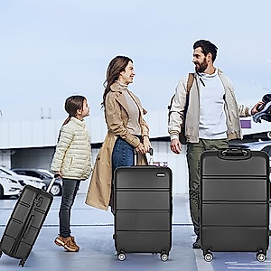 SAS Travel Noon East Luggage Sets, Set of 3 pieces of Suitcases With Wheels, Traveling Essentials, Spinner Wheels, Lock, Hard Case, With Carry On Luggage and Large Suitcase Included, Travel Must Haves