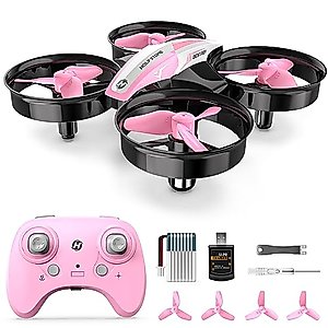 Holy Stone Mini Drone for Kids 8-12 and Beginners HS210 Pink RC Nano Quadcopter Indoor Drone with Circle Fly, Auto Hovering, 3D Flip, and Headless Mode, Great Gift Toy for Boys and Girls