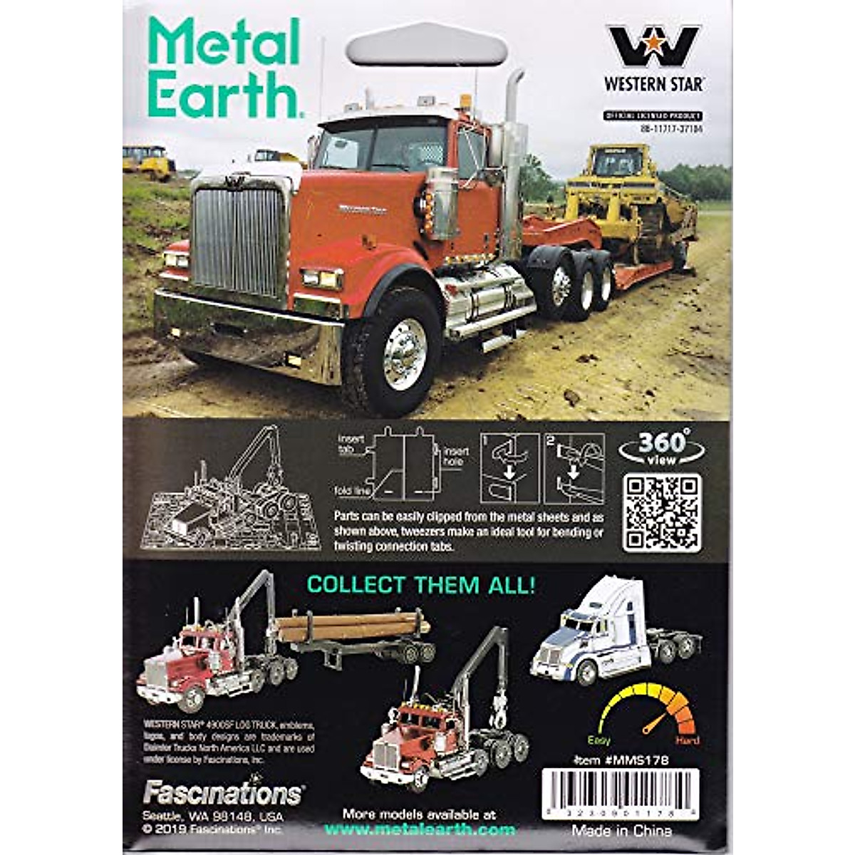 Fascinations Metal Earth Western Star 4900SF Log Truck 3D Metal Model Kit