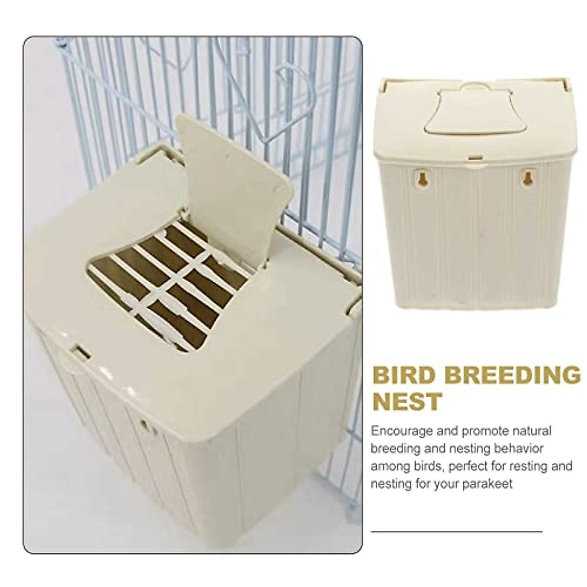 balacoo Bird Cage Parrot Breeding Box Nesting Box: 2pcs Parakeet Bird Nest House Cage Mounted Plastic Hanging Bird Hut for Finch Cockatiel Budgie Conure Parrot