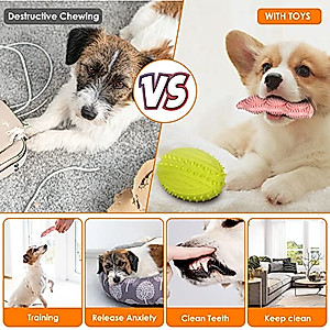 YUKOOY Puppy Toys for Teething Small Dogs, Puppy Chew Squeaky Toys, Soft & Durable Dog Chew Toys Cleaning Teeth and Protects Oral Health (4 PCAK CHEW Toys)