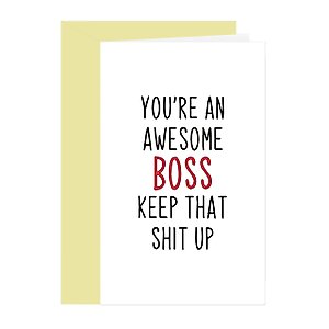 Comting Cheeky Boss' Day Card, Birthday Day Card for Boss, Mature Greeting Card for Manager, You're Awesome