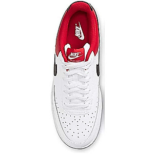 Nike Mens Court Vision Low Sneaker, 10.5 White/Red