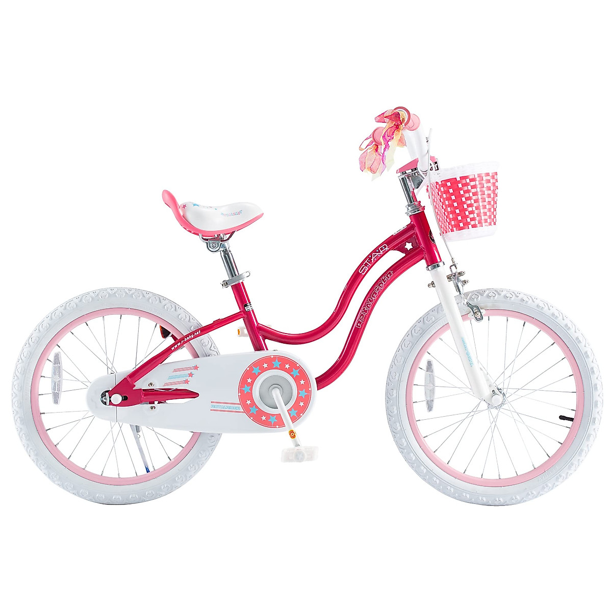 RoyalBaby Stargirl Kids Girls Bike Bicycle with Basket Kickstand 18 Inch Pink