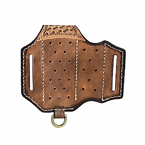 Tourbon Men's EDC Leather Pouch for Belt Multitool Sheath Folding Knife Pocket Tool Organizer with Flashlight Holster Carrier