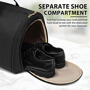 Coolife Garment Bag Carry On Convertible Travel Duffel Bag with Shoe Pouch Weekender Bag for Women Men 2 in 1 Hanging Suit Bag with Shoulder Strap Business Travel Bag (Black, Standard)