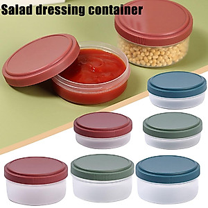 KKwercv Salad Dressing Containers, Small Condiment Containers with Leakproof Lids, Salad Dressing Container to Go, Reusable Sauce Containers, Food Cups for Lunch Picnic Travel