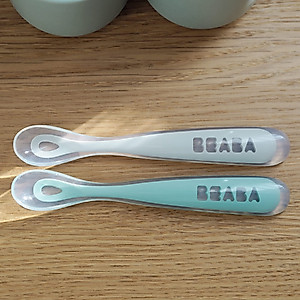 BEABA Baby's First Foods Spoon Set with Travel Case, Original Silicone Baby Spoons, Baby Essentials, Baby Spoons, Travel Set, Baby Gifts, Sage + Cloud