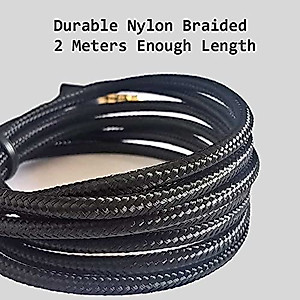QJYTH Replacement 2.0M Audio Cable Cord Compatible with Bose QC25/QC35/QuietComfort 25/QuietComfort 35/On-Ear 2/OE2/OE2i/AE2 Headphones(Nylon Braided)