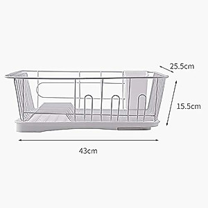 PDGJG Stainless Steel Dish Drainer Drying Rack Removable Rust Proof Utensil Holde for Kitchen Counter Storage Rack ( Color : Blue )