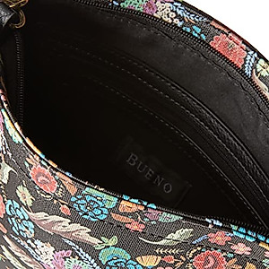 Bueno of California Printed Pebble Crossbody, Botanical
