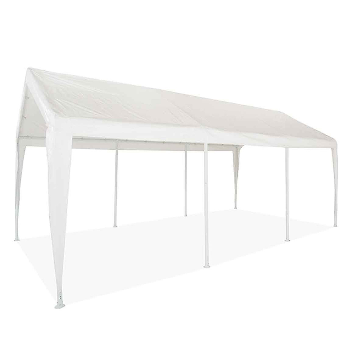 Impact 11' x 20' Portable Carport Garage Canopy, Outdoor Party Tent with 8 Dressed Legs, White
