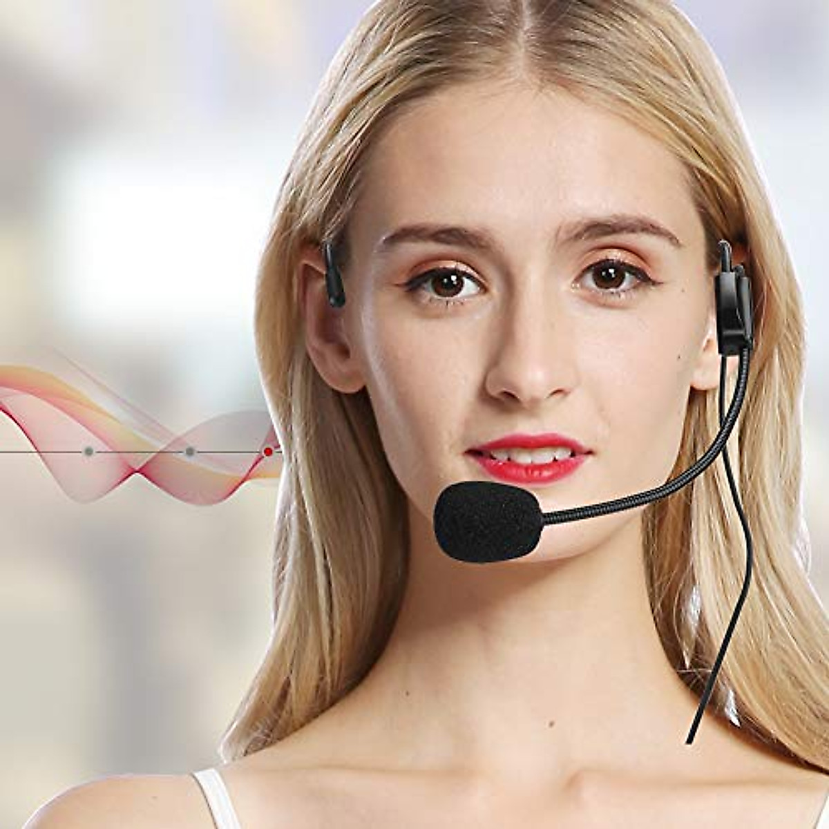 Microphone, Mini Mic Set Wireless ABS Metal Adjustable Angle 2Pcs XLR 3pin TA3F for Speaking