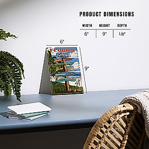 Lantern Press 6x9 Inch Wood Sign, Ready to Hang Wall Decor, Daytona Beach, Florida, Destinations Sign