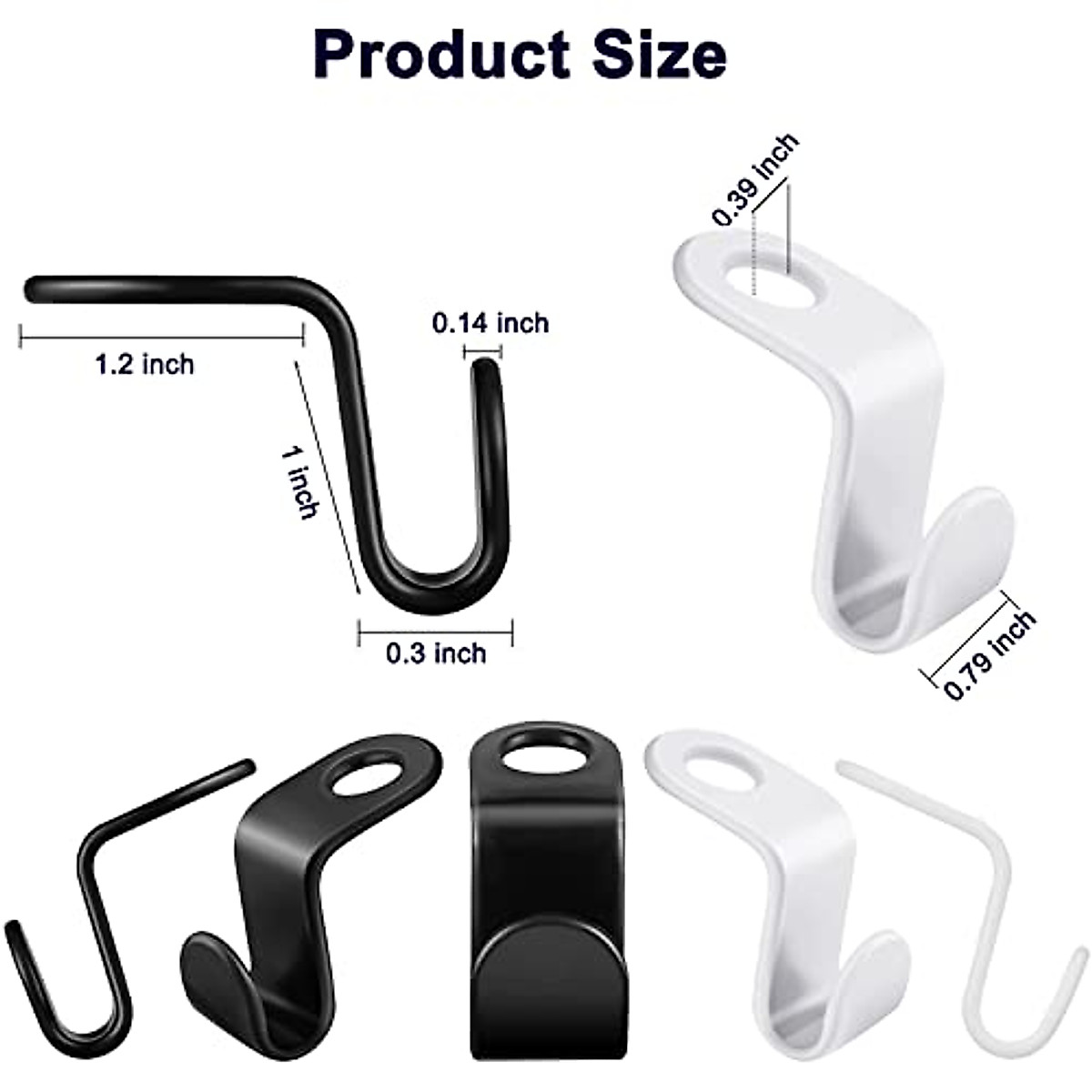 Clothes Hanger Connector Hooks, Hanger Extender Clips, 68 Pcs Cascading Clothes Hangers Space Saving, Black White Plastic Hanger Organizer