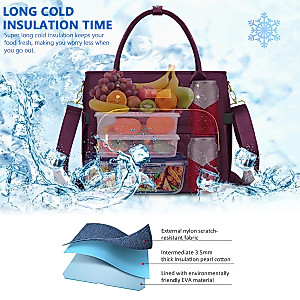 MIYCOO Lunch Bag Lunch Box Women - Leakproof Insulated Lunch Cooler Bag for Women - Large Lunch Tote Bags Adults, Purple