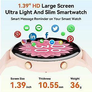 Smart Watch, Bluetooth Call Smartwatch for Men and Women,Monitoring Heart Rate/Sleep/Blood Oxygen/Pedometer,1.39-inch Fitness Tracker with Multiple Sports Modes,Smartwatches fit for IOS and Android