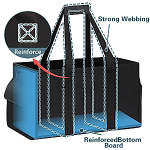 DSDCDJ Sturdy Extra Large Utility Tote Bag with 3 Pockets, Standing Utility Tote Bag with Hard Bottom Board and All Sides Rinforced, Foldable Large Tote Bag with Handles, Beach Bag, Car Tote