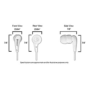 DEVICEMATE in-Ear Headphones, Wired Earbuds, Ergonomic Earphones. Stereo, Noise Isolating, Comfort Fit, Durable Quality, Compatible with Apple & Android Devices. No Mic. Blue Earbud Case