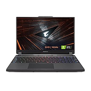 GIGABYTE AORUS 15 XE4 15.6" QHD 165Hz Gaming Notebook Computer, Intel Core i7-12700H 2.3GHz, 16GB RAM, 1TB SSD, NVIDIA GeForce RTX 3070 Ti 8GB, Windows 11 Home, Black