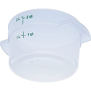 Carlisle FoodService Products StorPlus Plastic Round Food Storage Container, 2 Quart, Clear, (Pack of 12)