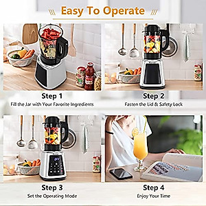 COSTWAY Professional Countertop Blender, 8-in-1 Household Hot & Cold Shake Mixer with 59 oz Jar, 1200 Watt Base, 10-Gear Speed & Built-in Timer, Easy Self-Cleaning, for Smoothies, Soup, Grind, Juice