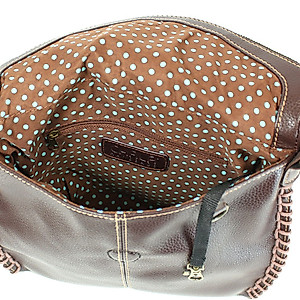 Chala Charming Crossbody Bag with Metal Feather - Dark Brown