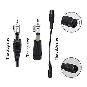 UL Listed Output 54.6V 2A 48V Lithium Battery Charger for 48V 13S Lithium Battery Pack DC Plug 5.5mm 2.1mm with 5.5 * 2.5mm & GX16 12mm 3-Prong Female Inline Tips