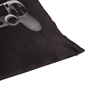 Oyihfvs Video Game Joystick Gamepad in Grey Isolated on Black Square Pillowcase Cushion Cover, Soft Breathable Bed Pillow Case Cover for Couch Home Sofa Bedroom Office Car Decor 20x20 inches