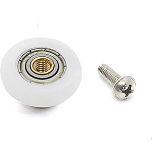 Shower Door Rollers Metal Alloy Wheels for The Bathroom Pan Glass Sliding Door Pulleys Replacement Parts Strong Load-Bearing Capacity Ultra-Quiet (Option A, Dia 19MM)