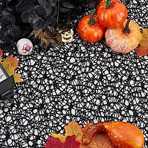 FINGERINSPIRE 1x1.7 Yard Black Spider Web Fabric Halloween Fabric Spider Mesh Polyester Decorative Fabric Garment Accessories for Upholstery Tablecloth Halloween Birthday Party Clothes Decoration