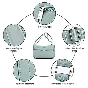 Oichy Crossbody Bags for Women Waterproof Shoulder Bag Casual Nylon Purse Ladies Lightweight Travel Handbag (Blue)