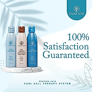 Ovation Hair Curl Cell Therapy 6 oz System - Curl Shampoo and Conditioner, Cell Therapy Hair & Scalp Treatment - Hair Treatment Set for For Shinier, Softer, More Defined Waves or Curls